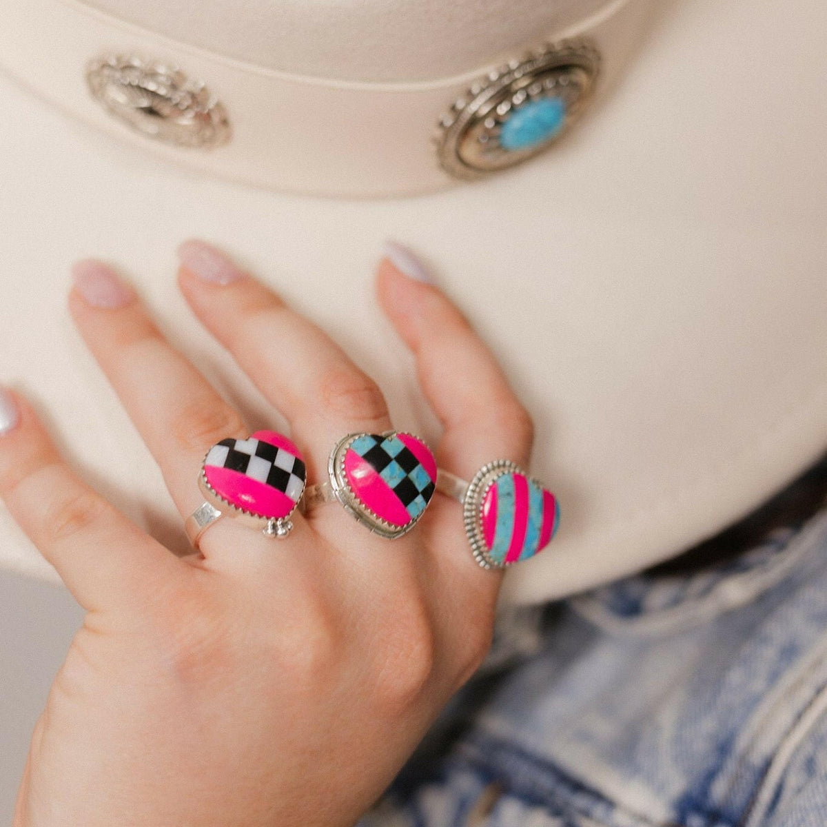 Sterling Silver Handmade Kandy Stripe & Checkered Rings – Krush Kandy
