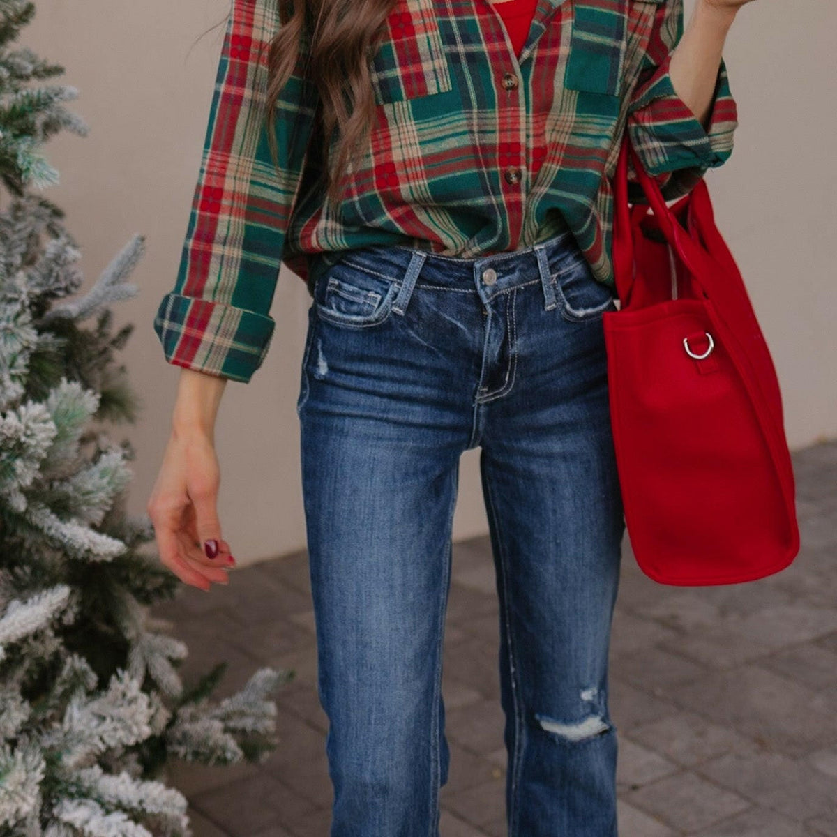 Weekend Wander Plaid Button Up Long Sleeve Shirt | Krush Kandy Boutique
