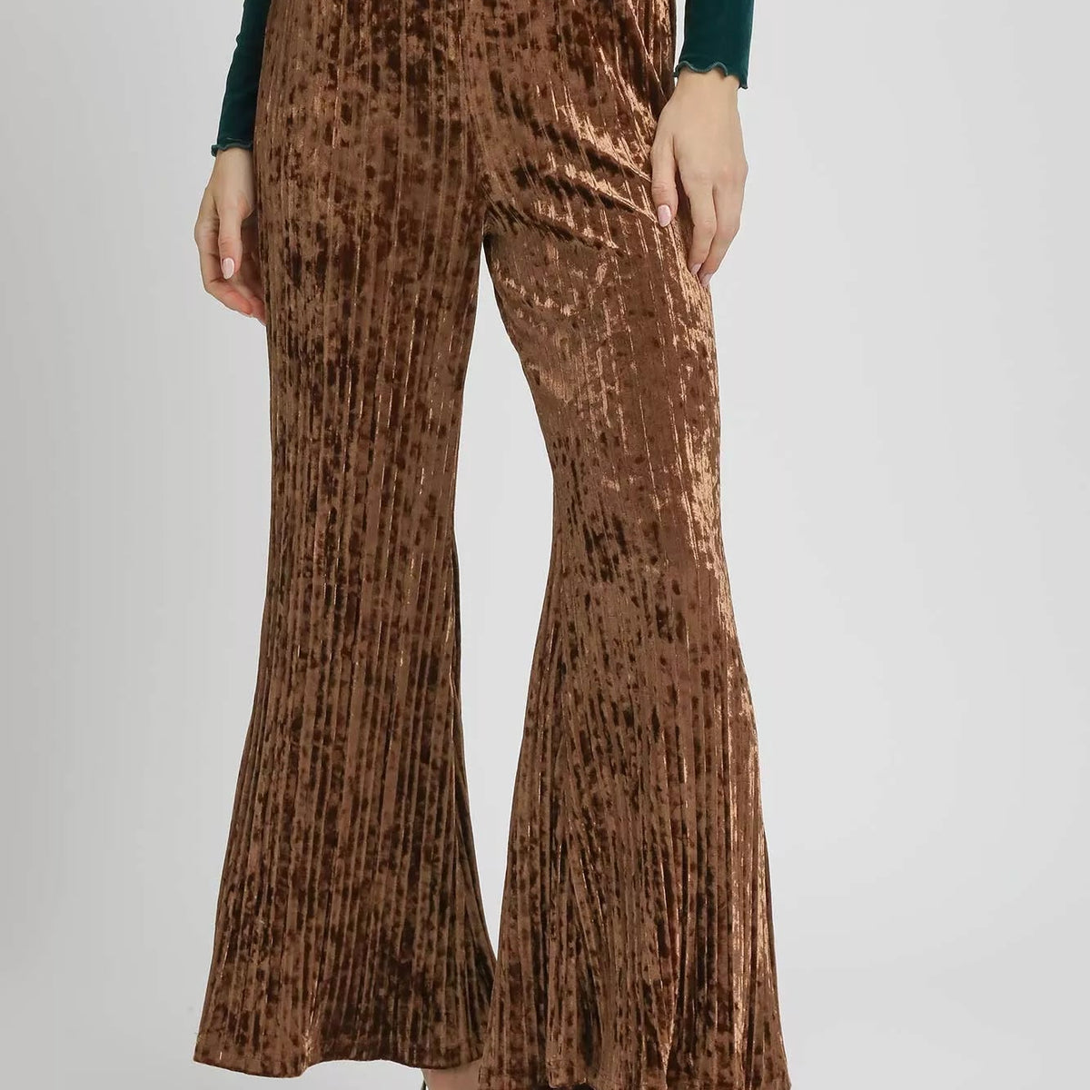 Umgee Velvet Pleated Wide Leg Pants – Krush Kandy