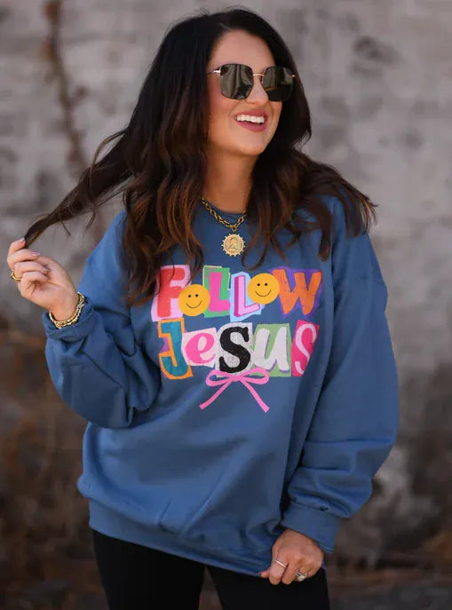 Follow Jesus Sweatshirt | Colorful Christian Gildan Crewneck – Krush Kandy
