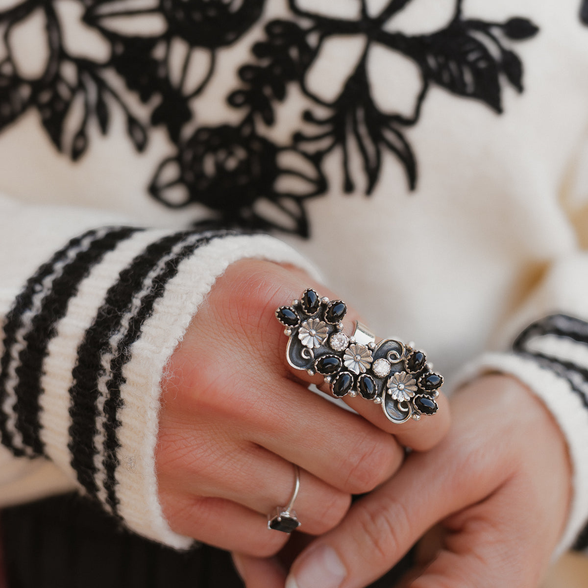 Jewelry Handcrafted Sterling Silver Ring with Gemstones – Krush Kandy